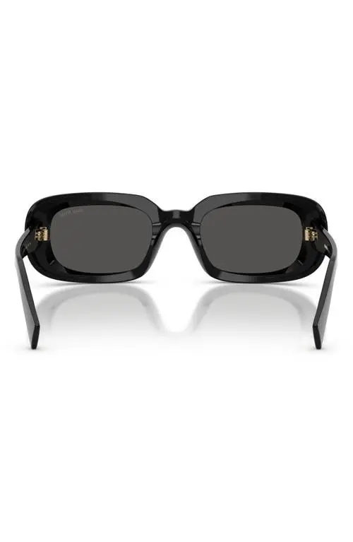 Miu Miu 52mm Rectangular Sunglasses - Black/dark Grey