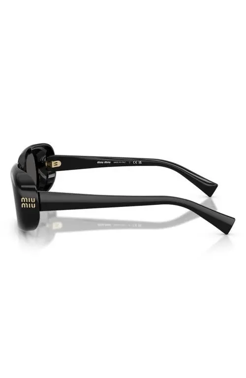 Miu Miu 52mm Rectangular Sunglasses - Black/dark Grey