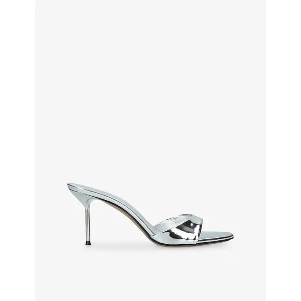 Paris Texas Lidia 70 Metallic-leather Heeled Mules - Silver