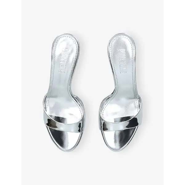 Paris Texas Lidia 70 Metallic-leather Heeled Mules - Silver