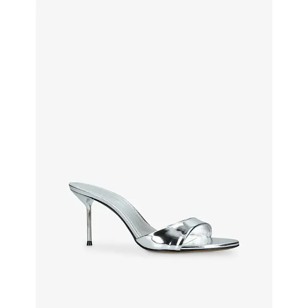 Paris Texas Lidia 70 Metallic-leather Heeled Mules - Silver