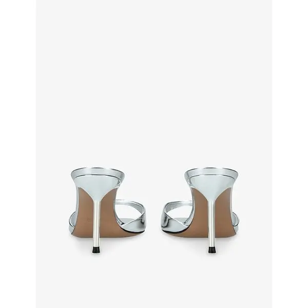 Paris Texas Lidia 70 Metallic-leather Heeled Mules - Silver