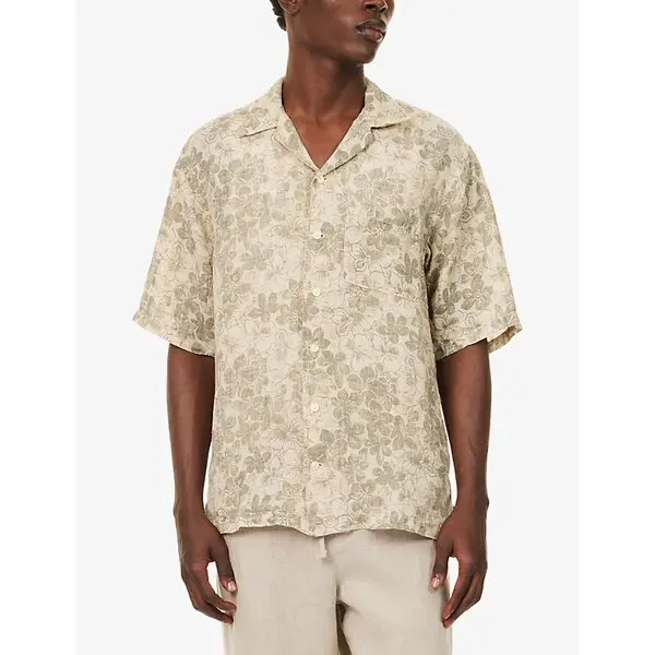 120% Lino Short-sleeve Relaxed-fit Linen Shirt