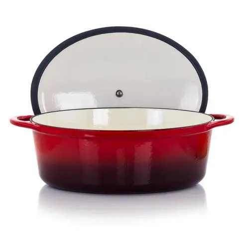 MEGACHEF 7 Quarts Oval Enameled Cast Iron Casserole