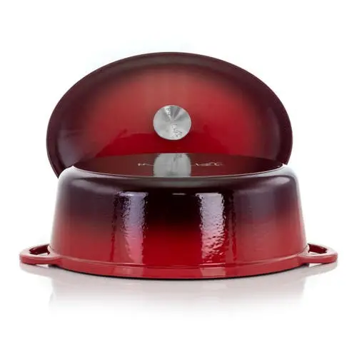 MEGACHEF 7 Quarts Oval Enameled Cast Iron Casserole