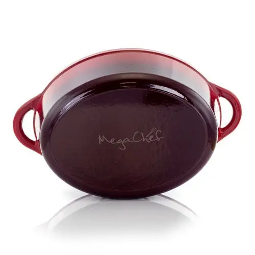 MEGACHEF 7 Quarts Oval Enameled Cast Iron Casserole