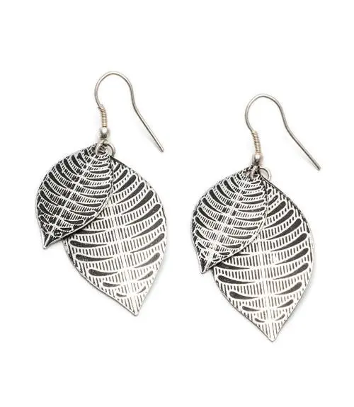 MATR BOOMIE Sanctuary Leaf Drop Earrings - Silver