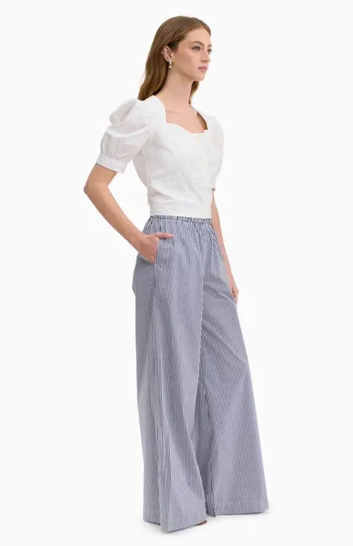 Rebecca Taylor Brielle Poplin Fitted Corset Shirt - Ivory