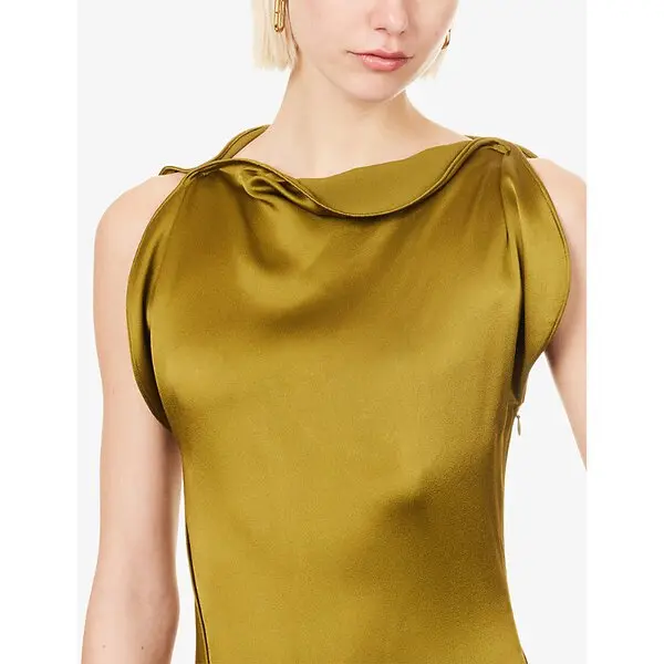 Victoria Beckham Carla Split-seam Gown - Moss