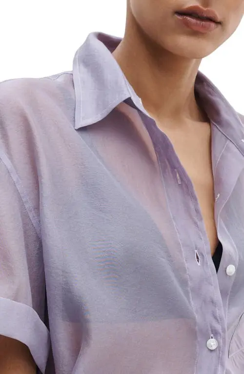 Rag & Bone Connie Organza Button-up Shirt - Lilac