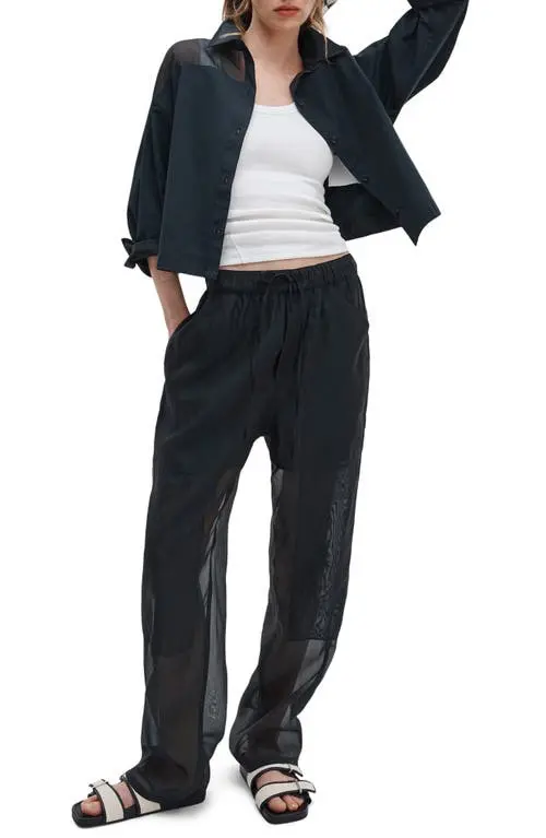 Rag & Bone Elly Crop Button-up Shirt - Black