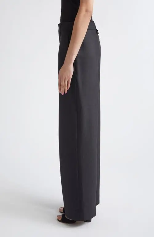 Victoria Beckham Curved Leg Virgin Wool Blend Suiting Trousers