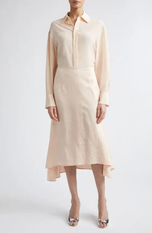 Victoria Beckham Floral Jacquard Asymmetric Satin Midi Skirt
