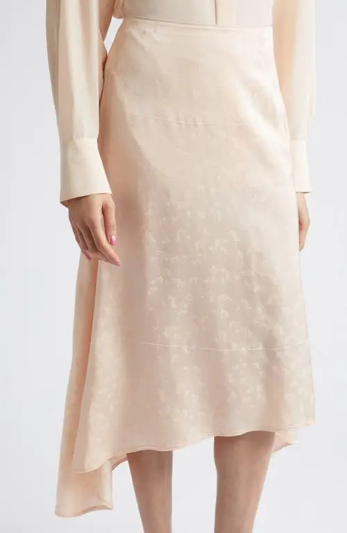 Victoria Beckham Floral Jacquard Asymmetric Satin Midi Skirt