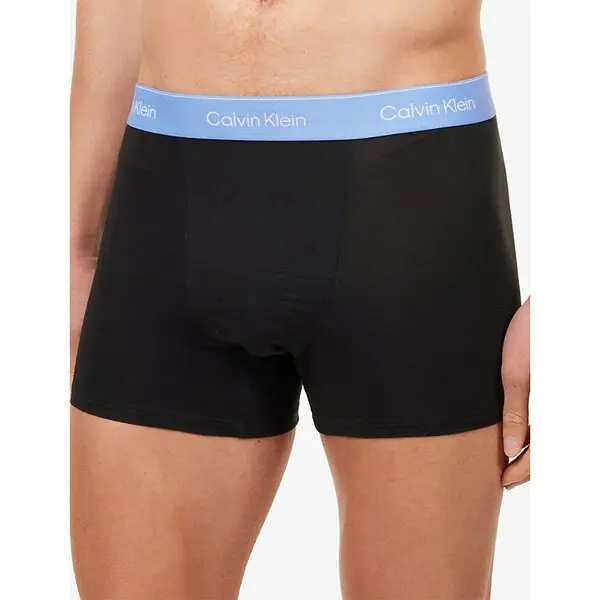Calvin Klein Icon Pack Of Five Stretch-cotton Trunks - Multi