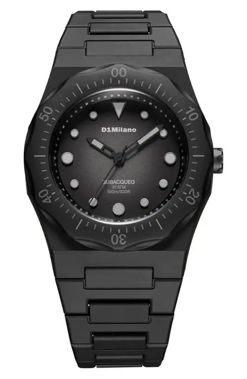 D1 MILANO Subacqueo Polycarbonate Bracelet Watch - Black