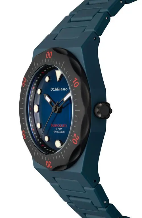 D1 MILANO Subacqueo Polycarbonate Bracelet Watch - Blue-black