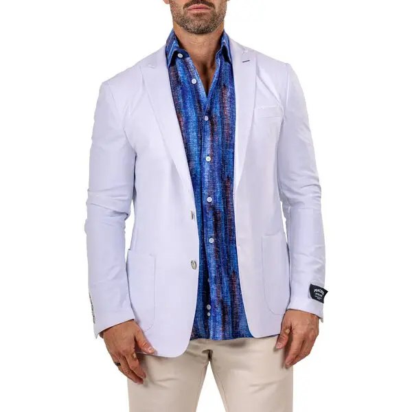 MACEOO Unconstructed Marthyr030 Stretch Peak Lapel Blazer