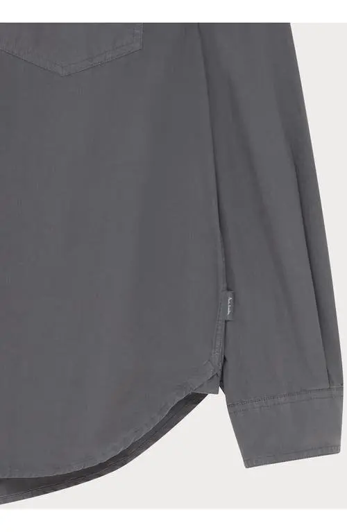 Paul Smith Casual Fit Organic Cotton Button-up Shirt - Anthracite