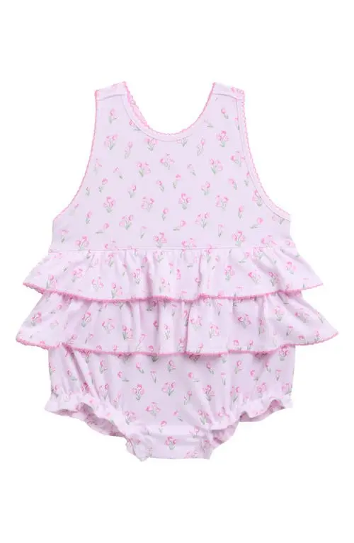 KISSY KISSY Print Pima Cotton Bubble Romper - Multi Pink