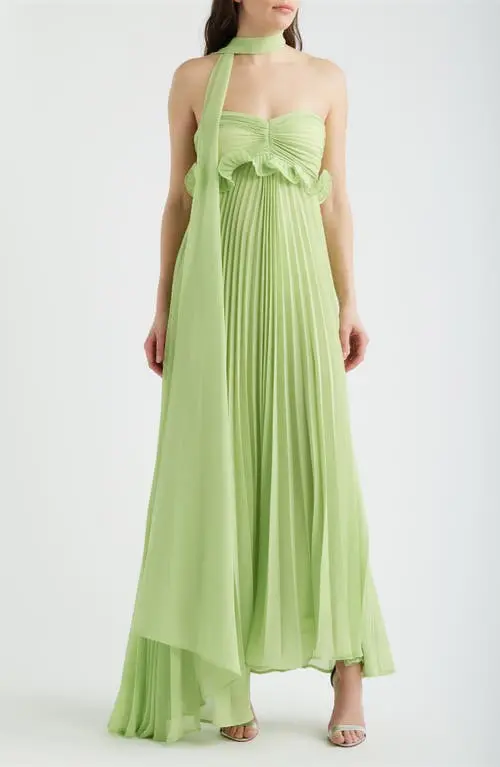 DELFI COLLECTIVE Diana Strapless Chiffon Dress - Lime