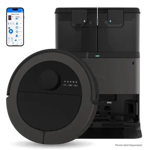 BOBSWEEP Maxim All-in-one Robot Vacuum & Auto-lift Dualspin Mop - Titanium