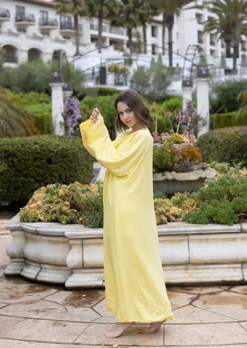 LE FAFO Palm Embroidered Silk Kaftan