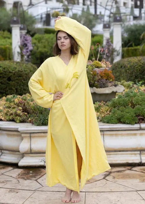 LE FAFO Palm Embroidered Silk Kaftan