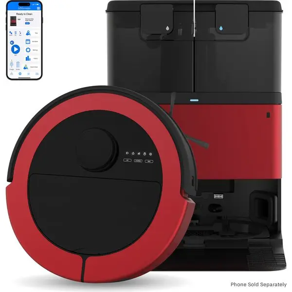BOBSWEEP Maxim All-in-one Robot Vacuum & Auto-lift Dualspin Mop - Imperial Red