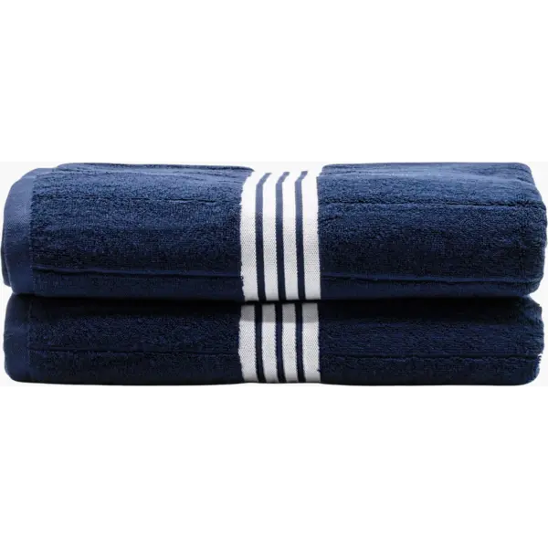 ITALIC Nautilus Bath Towel Set - Navy/white