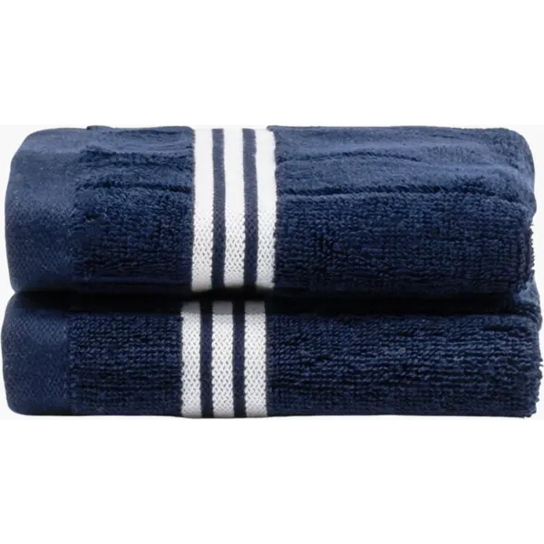 ITALIC Nautilus 2-piece Washcloth Set - Navy/white