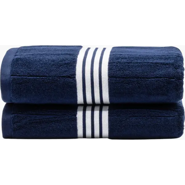 ITALIC Nautilus 2-piece Bath Sheet Set - Navy/white