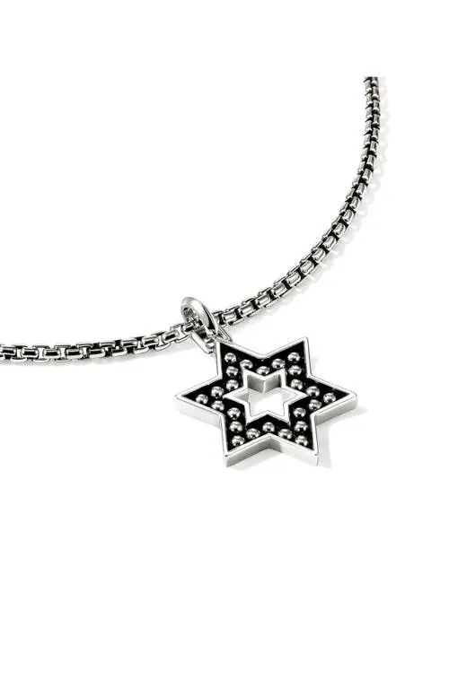 John Hardy Nailhead Star Of David Pendant Necklace