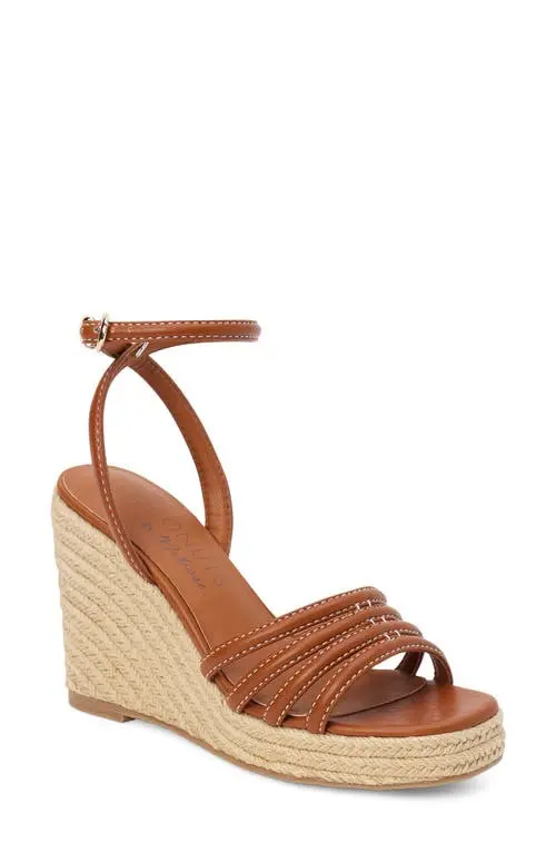 Matisse Sunnie Espadrille Ankle Strap Platform Wedge Sandal - Cognac