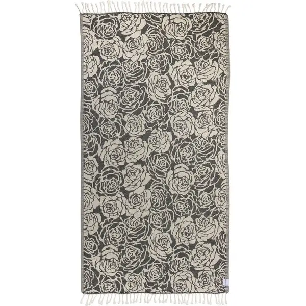 INFUSEZEN Rose Sand Resistant Organic Turkish Towel - Black