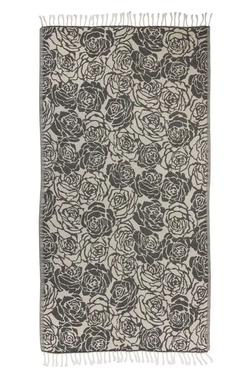 INFUSEZEN Rose Sand Resistant Organic Turkish Towel - Black