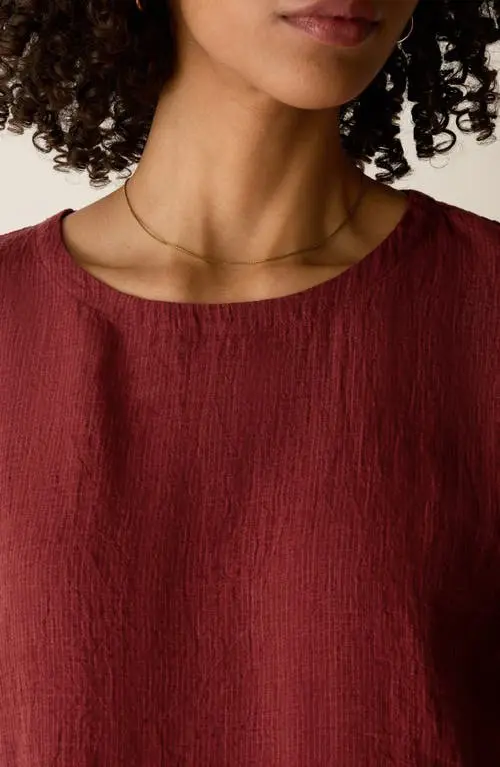 Eileen Fisher Organic Linen Square Top - Sun Dried Tomato