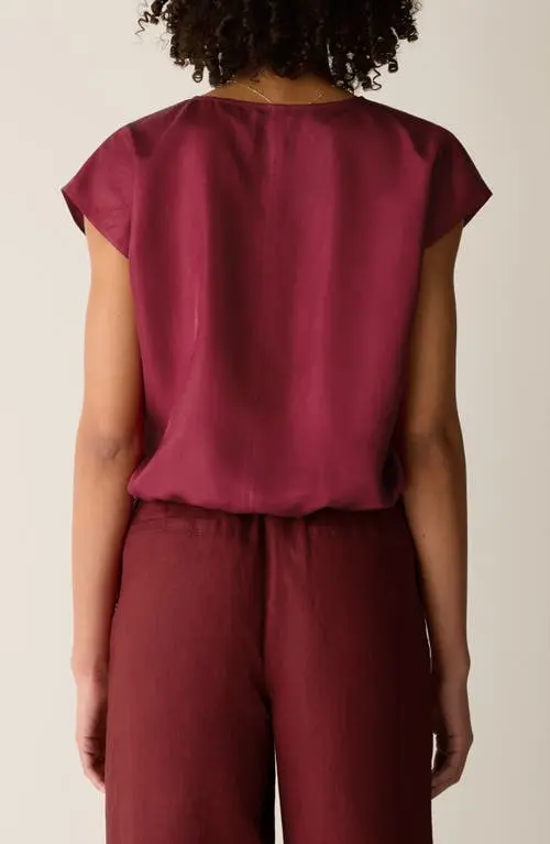 Eileen Fisher Cap-sleeve Satin Shirt