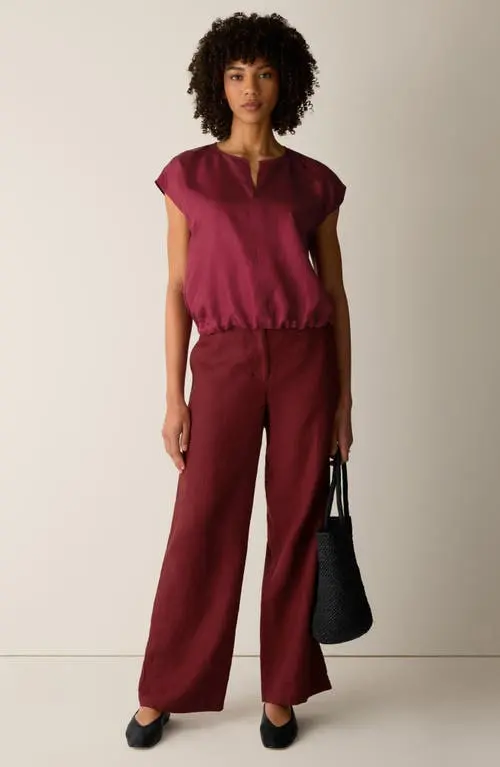 Eileen Fisher Cap-sleeve Satin Shirt