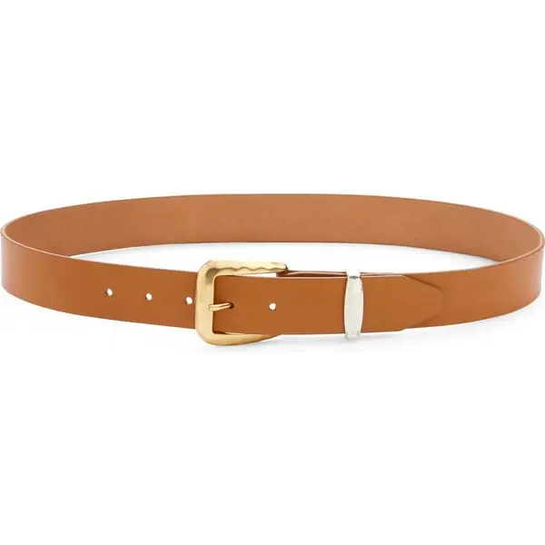 Rag & Bone Winona Leather Belt - Gold Oak
