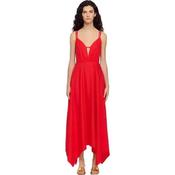 Sandro Asymmetric Maxi Dress
