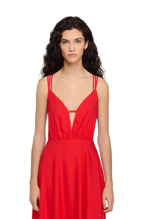 Sandro Asymmetric Maxi Dress
