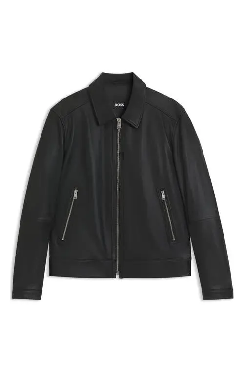 BOSS Mapson Lambskin Leather Jacket