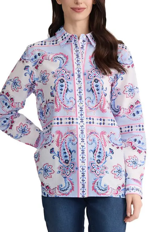 Jones New York Paisley Button-up Shirt - Breeze Blue Multi