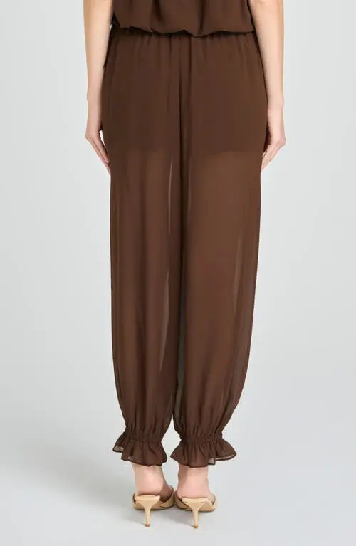 WAYF Jasmine Semisheer Balloon Pants - Chocolate