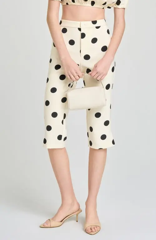WAYF Marcy Polka Dot Capri Pants - Ant Ivory Polka Dot