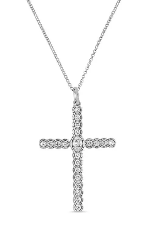 Bony Levy 18k Gold Liora Diamond Cross Pendant Necklace - 18k White Gold/diamond