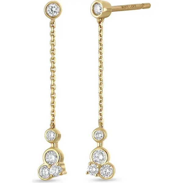Bony Levy 18k Gold Monaco Diamond Chain Drop Earrings - 18k Yellow Gold/diamond