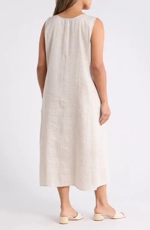 eileen fisher linen midi dress Eileen Fisher V-Neck Dress