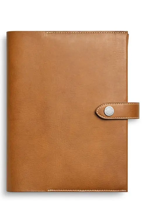 Shinola Snap Vachetta Leather Journal Cover - Tan